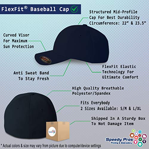 Flexfit Hats for Men & Women Grey Rooster in A Poultry Embroidery Polyester Dad Hat Baseball Cap Dark Navy Design Only Large XLarge