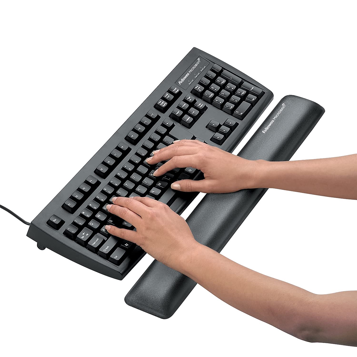 Fellowes Gel Wrist Rest with Microban Product Protection, Graphite (9175301)