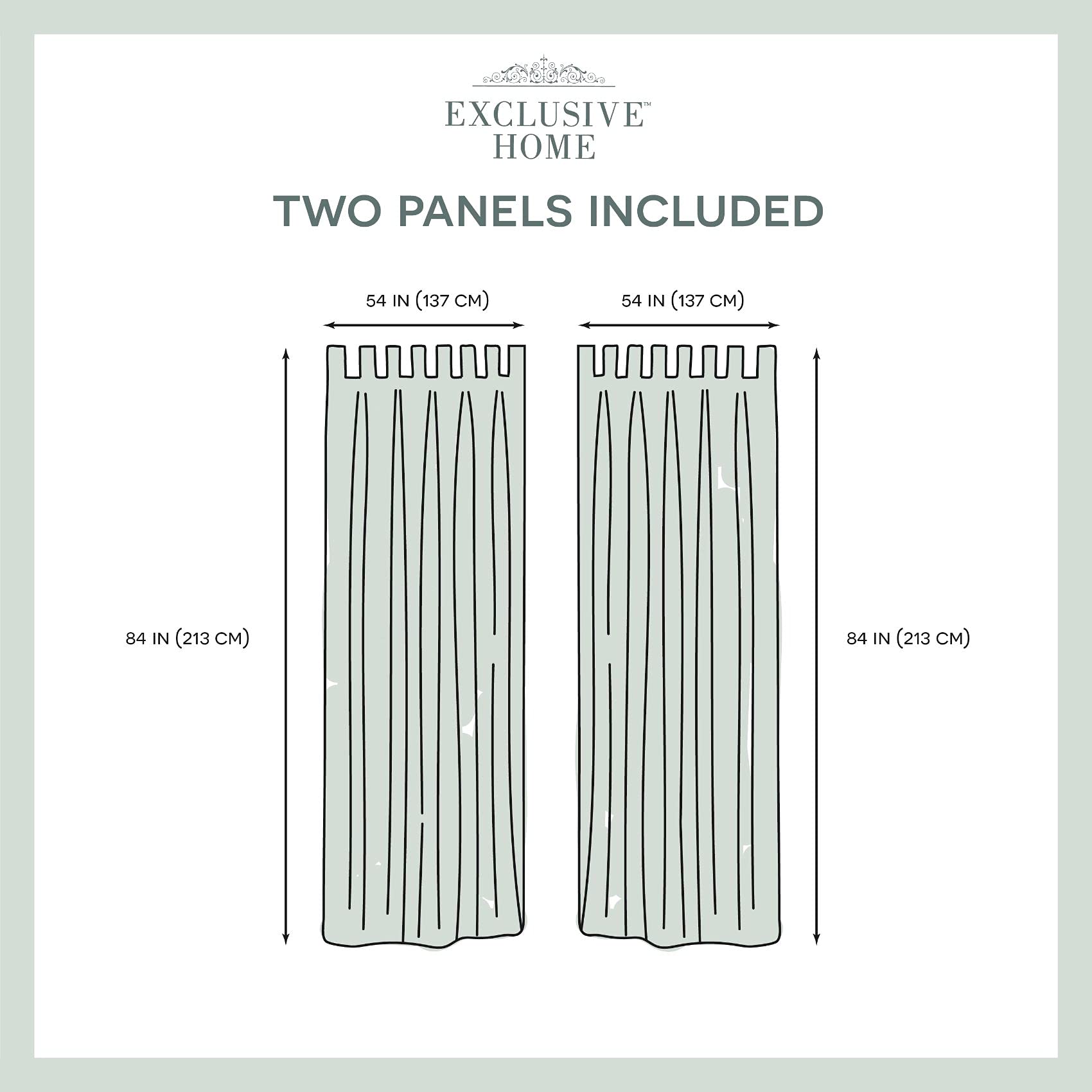 Exclusive Home Cabana Solid Indoor/Outdoor Light Filtering Hook-and-Loop Tab Top Curtain Panel Pair, 54"x84", Winter White