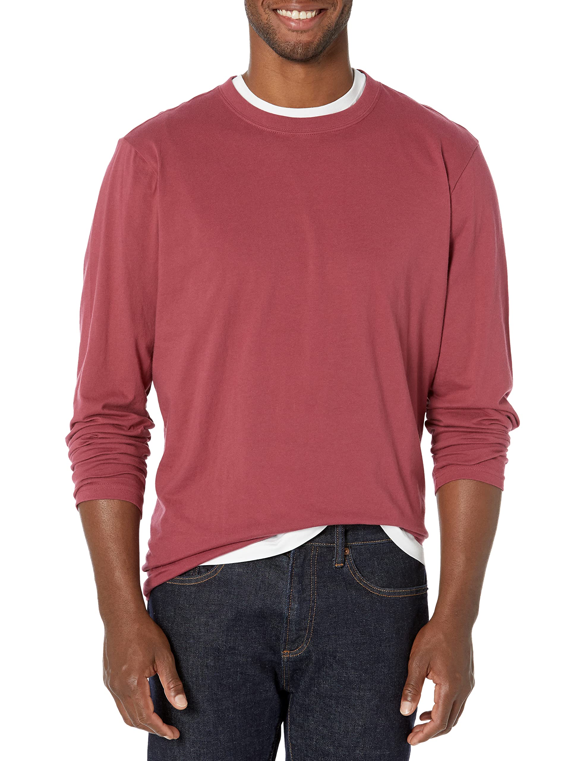 GAP Mens Everyday Soft Long Sleeve T-Shirt RED Clay XXL
