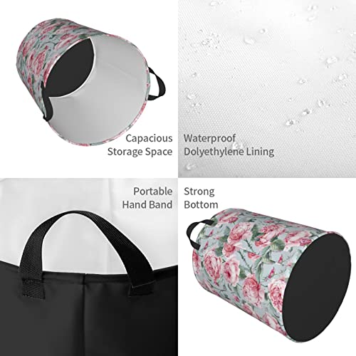 Rose Laundry Hamper Flower Laundry Baskets Large Women Hampers Toy Organizer Hamper Bag Dirty Clothes Storage Bin