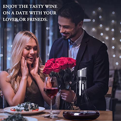 Wine Decanter, Built-in Aerator Pourer, Wine Carafe Red Wine Decanter,100% Lead-free Crystal Glass Wine Aerator, Wine Decanter with Cork Stopper, Wine Gift, Wine Accessories, 50 oz Capacity