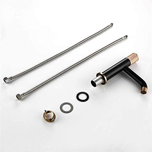 NZDY Faucet Gold Rose Knur Handle Bathroom Swivel Knurling Knob Design Deck-Mount Water Mixer Tap