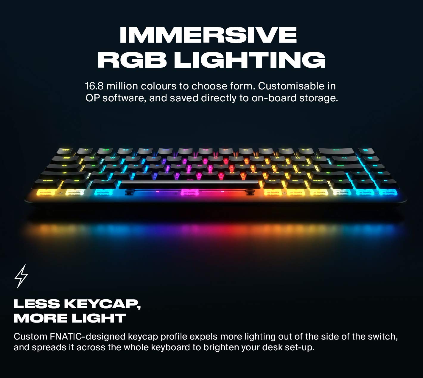FNATIC STREAK65 - Compact RGB 60 Gaming Mechanical Keyboard - Speed Switches - 65% Layout (60 65 Percent)- Low Profile - Esports Keyboard (US Layout, QWERTY)