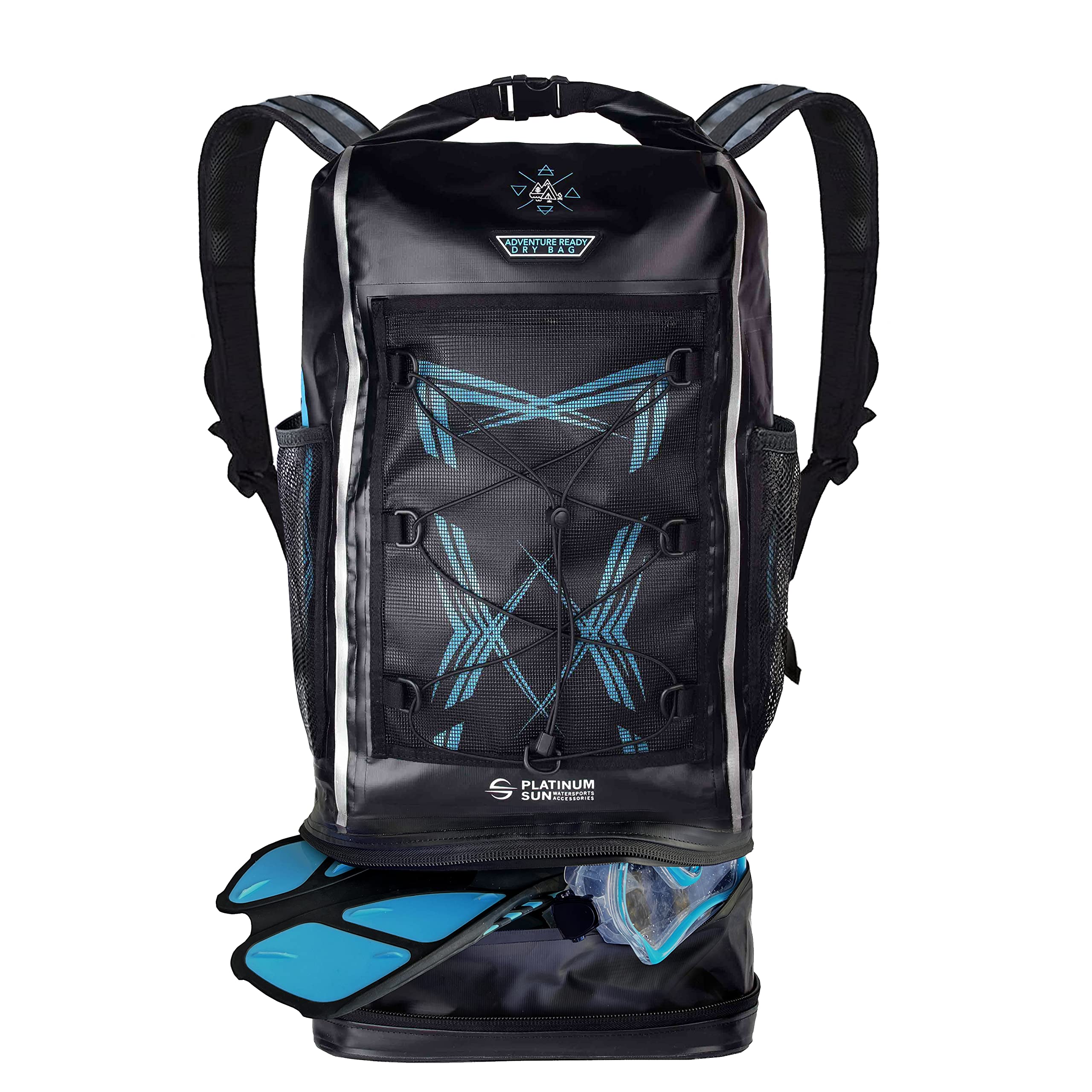 Dry Bag Backpack Waterproof 40L Heavy Duty Roll-Top beach bag with Compartment for Dirty Stuff for Travel, Hiking, Boating