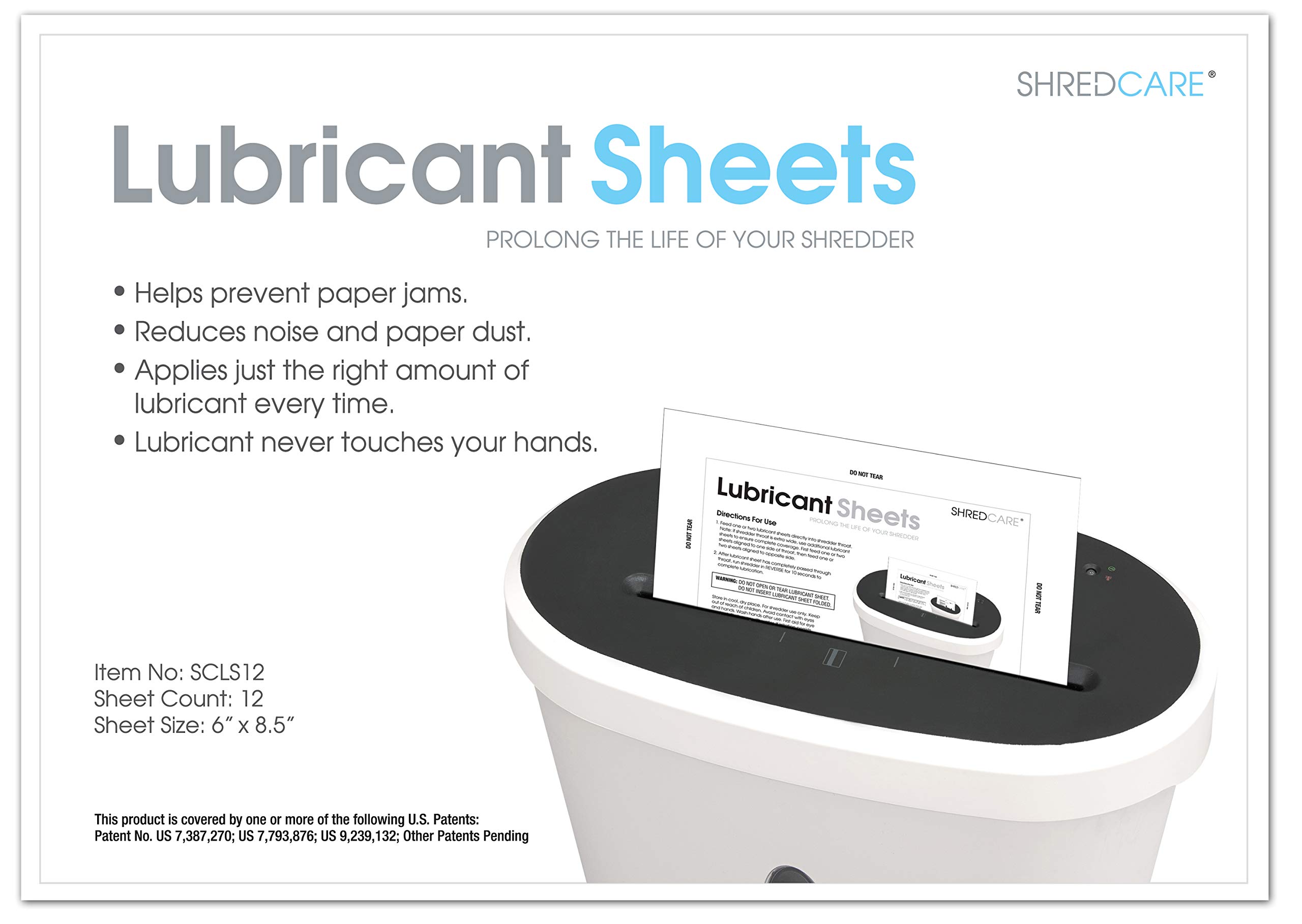 Fellowes 62MC 10-Sheet Micro-Cut Home and Office Paper Shredder with Safety Lock & Shredcare Paper Shredder Lubricant Sheets SCLS12 (Pack of 12) 8.5" x 6"