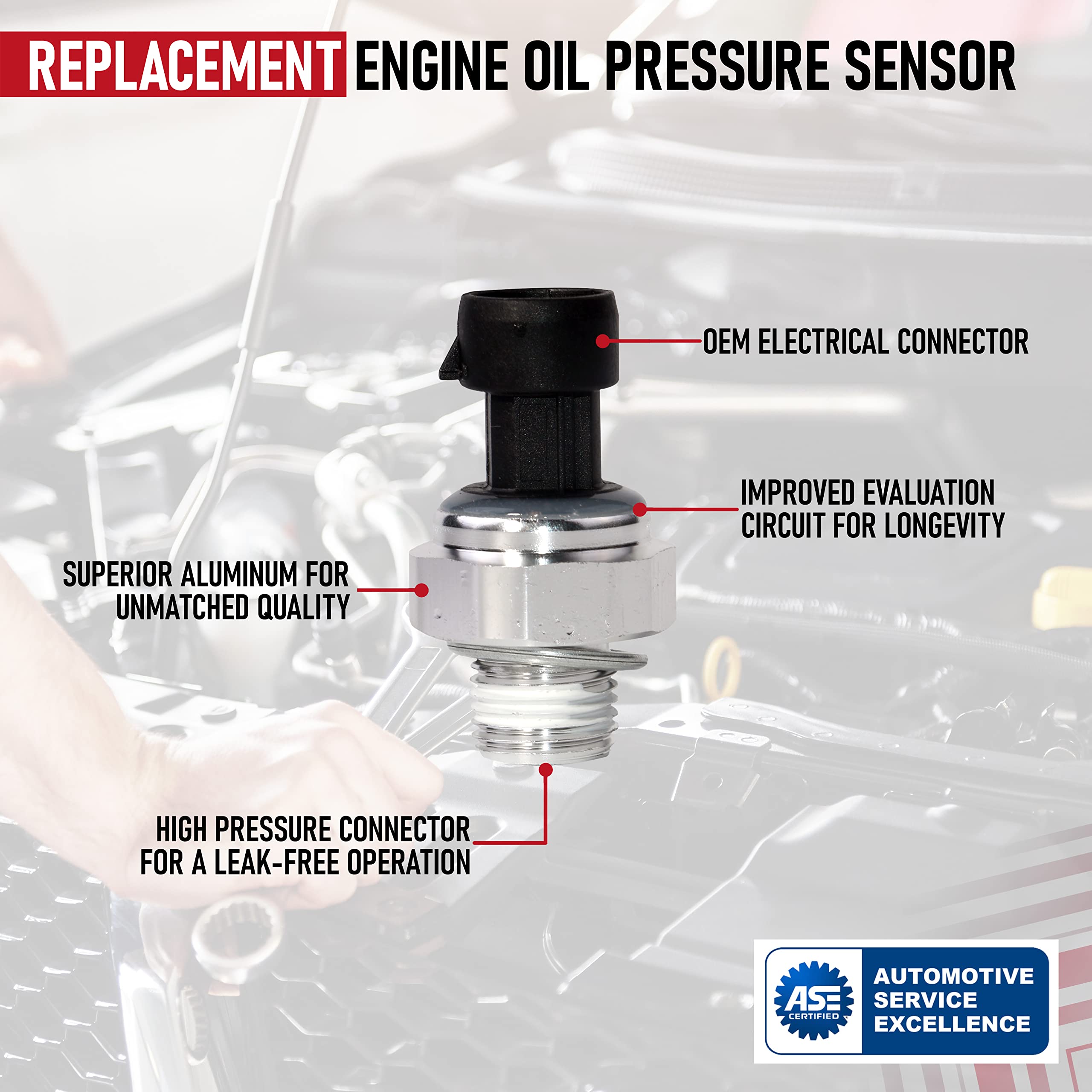 Engine Oil Pressure Sensor Switch - Replaces 12677836, D1846A, 926040, 12585328 - Compatible with Chevy, GMC and Other GM Vehicles - Silverado, Suburban, Sierra, Trailblazer, Tahoe, Grand Pri