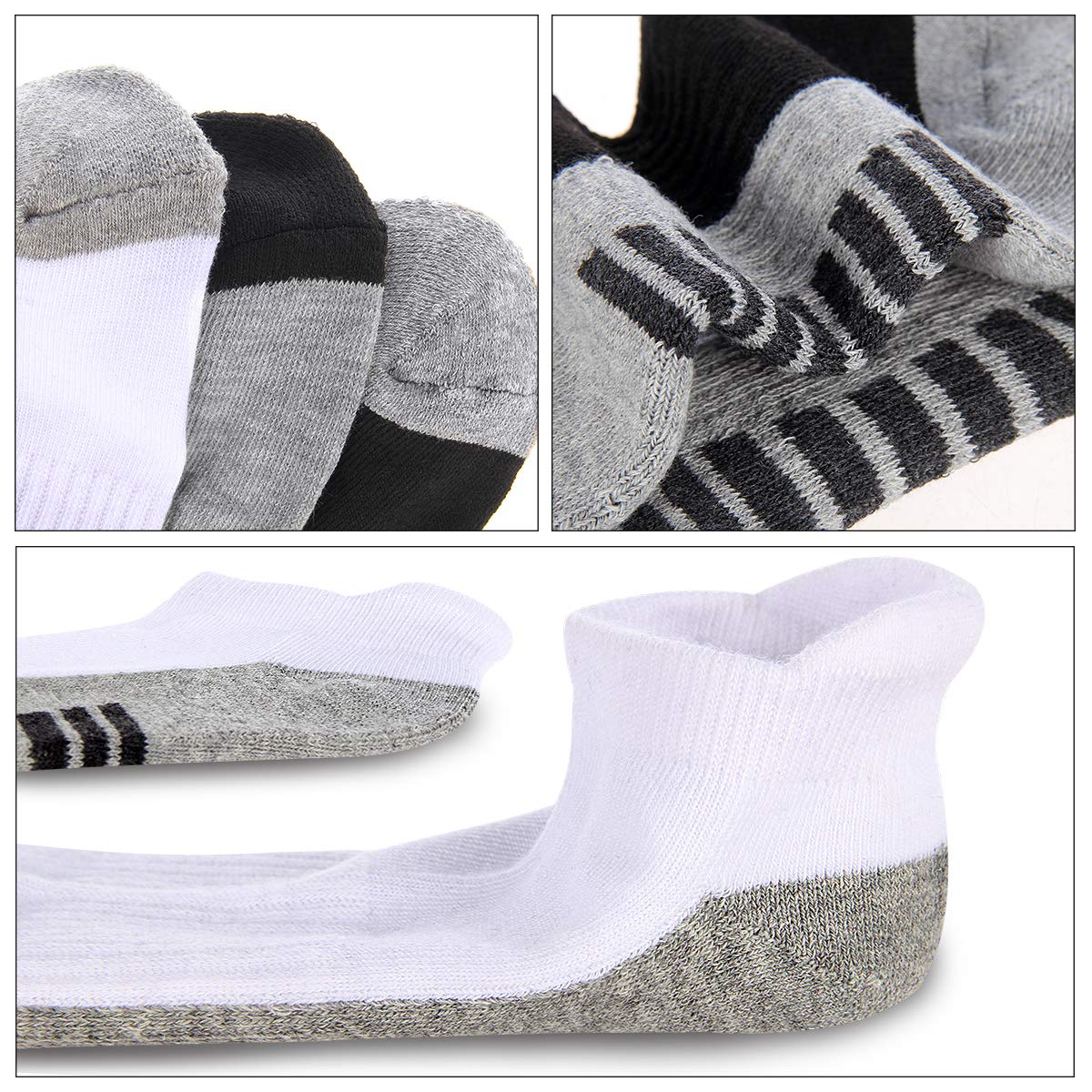 eallco Mens Ankle Socks Athletic Short Running Socks With Cushioned Sole 6 Pairs