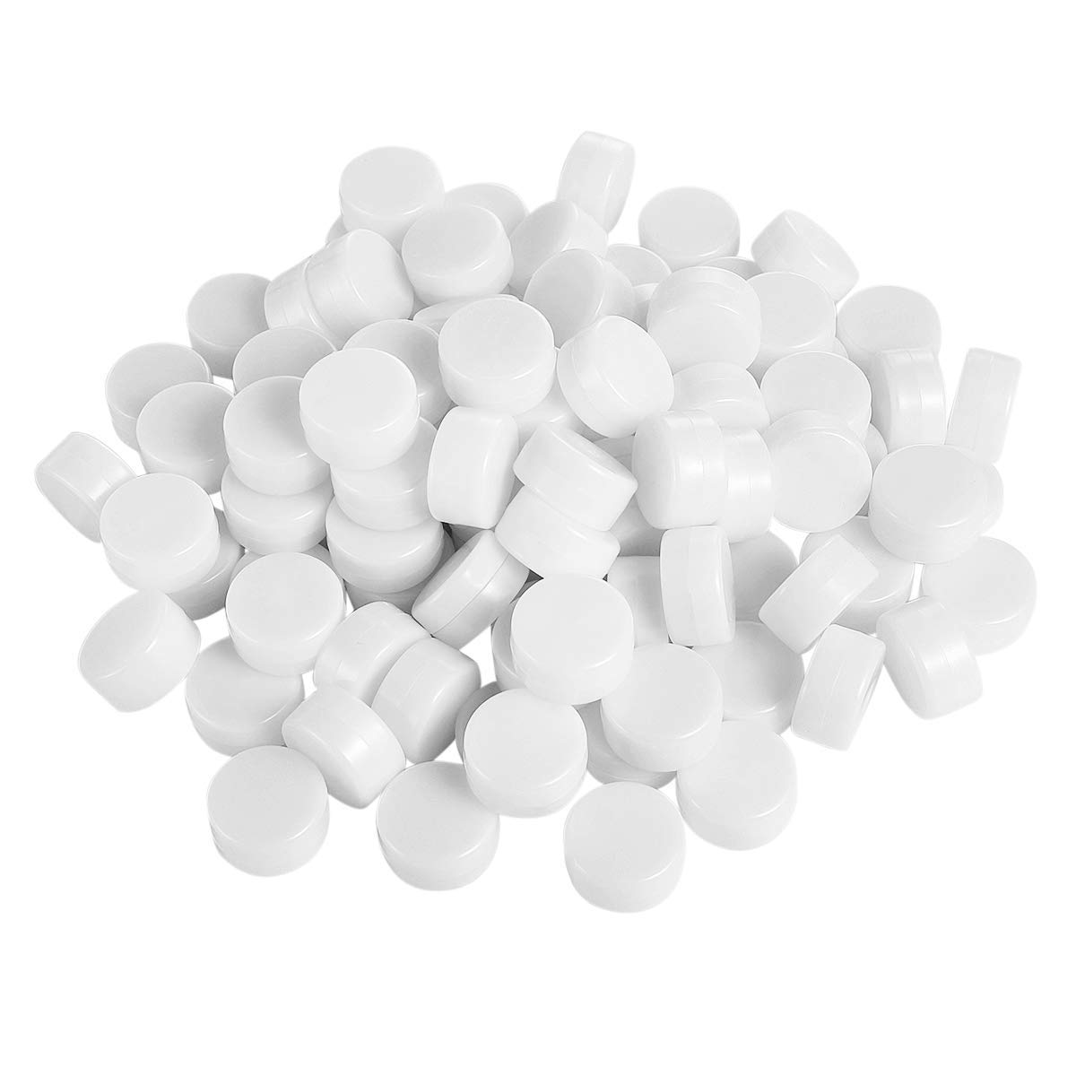 LOTOWELZON 100pcs Includes 50pcs 22mm/0.8inch and 50pcs 18mm/0.7inch Plastic Flat Round Noise Maker Insert Rattle Toy Squeaker Rattle Repair Fix for Pet Dog