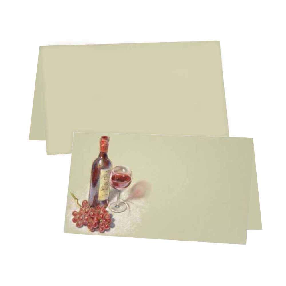 Wine and Grapes Place Cards - Tent Style - Placement Table Name Seating Stationery Party Supplies for Any Occasion or Event - Dinner Food Display or Product Tag Label Set