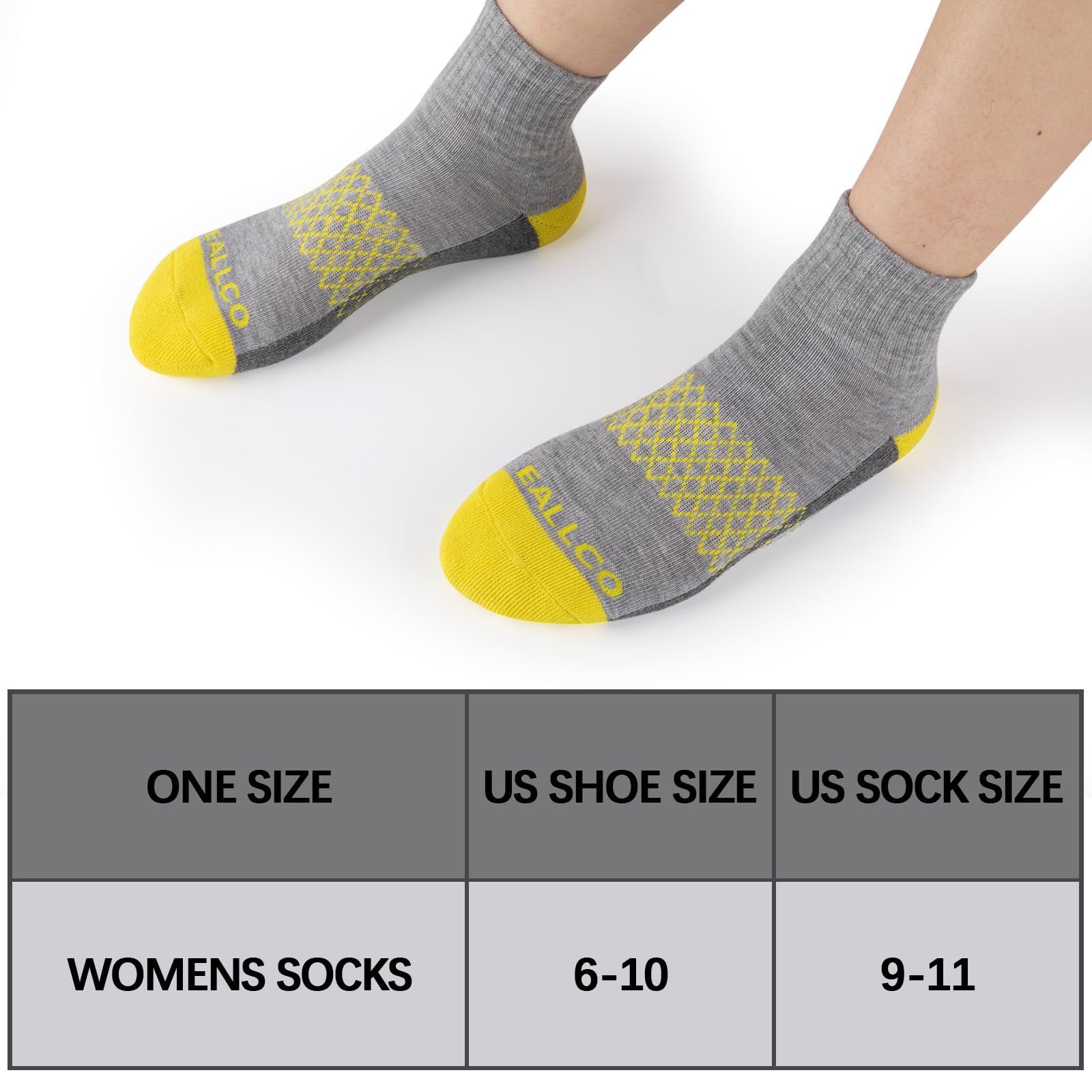 eallco Womens Ankle Socks Athletic Running Cushioned Short Socks Size 9-11 For Women 6 Pairs…