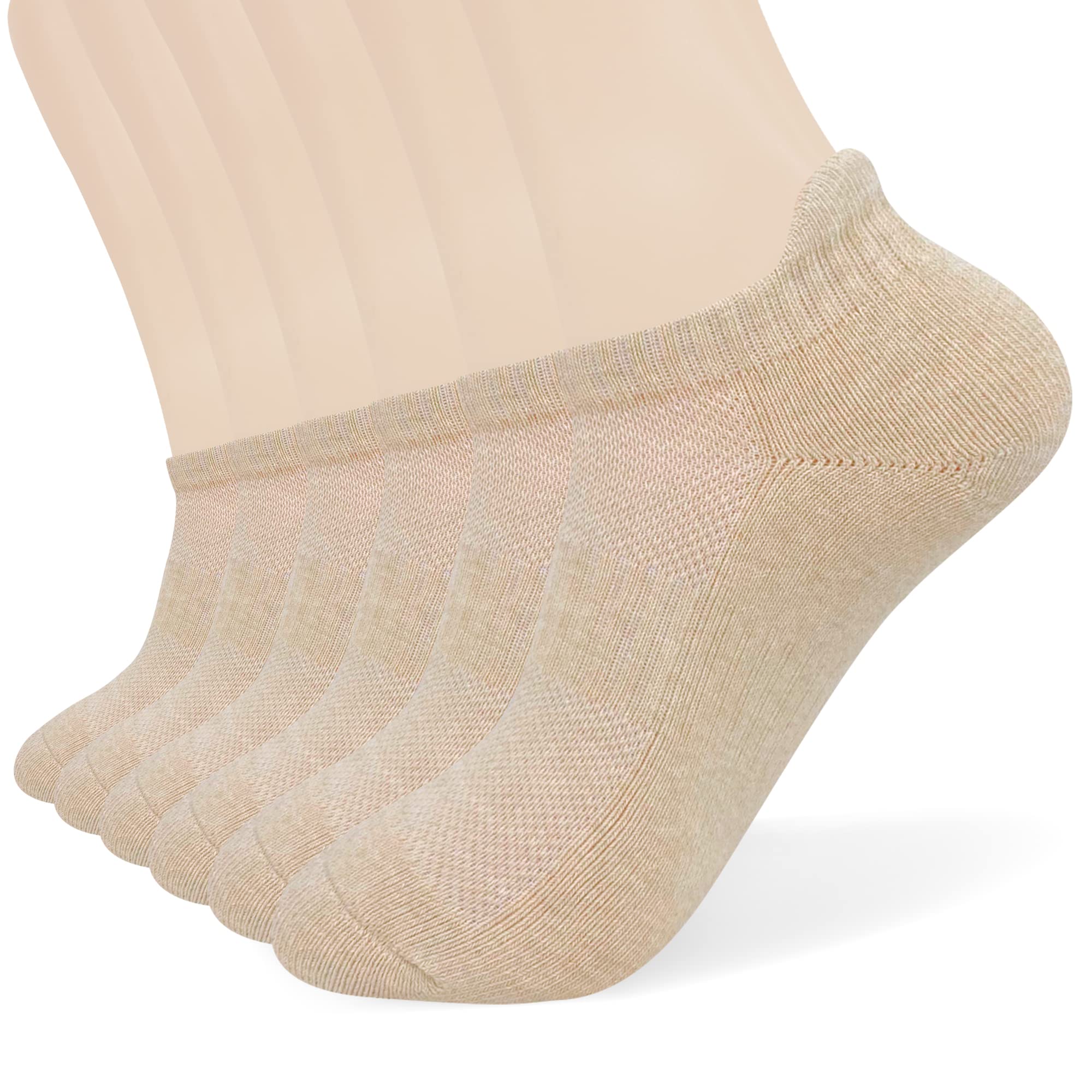 HaloYIYI Men's Ankle Athletic Moisture Wicking Cushion Low Cut Tab Socks 6 Pairs (6-11, Blue)
