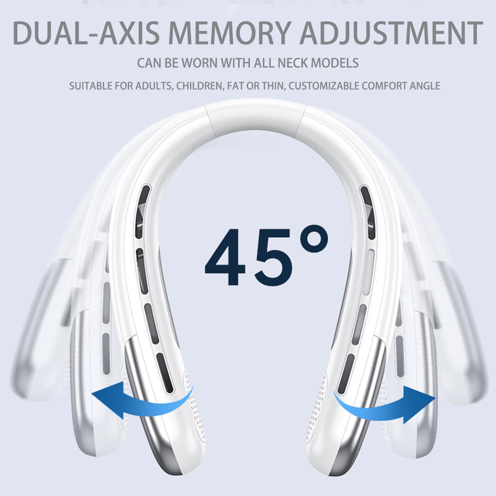 Morseatooke Hanging Neck Fan-Neck Hanging Fan With TEC Ceramic Cooling,5 Speeds,Low Noise 360°Bladeless Airflow-Ideal for Outdoor,Travel,Office