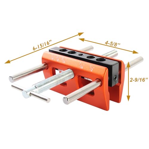 O'SKOOL Self Centering Dowel Jig Kit Drilling Guide Bushings Set 6 inch Wood Wide Capacity Doweling Jig Puncher Locator Joints Tool