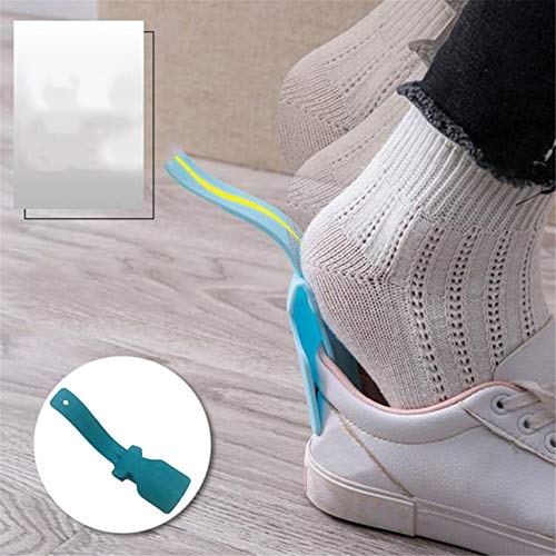 Winwinfly 2pcs Shoe Support Portable Sock Slider - Lazy Shoe Helper,Handled Shoe Horn Shoe Lifting Helper,Easy on Easy Off, Plastic Shoehorn for Men,Women & Kids - Fits for All Shoes