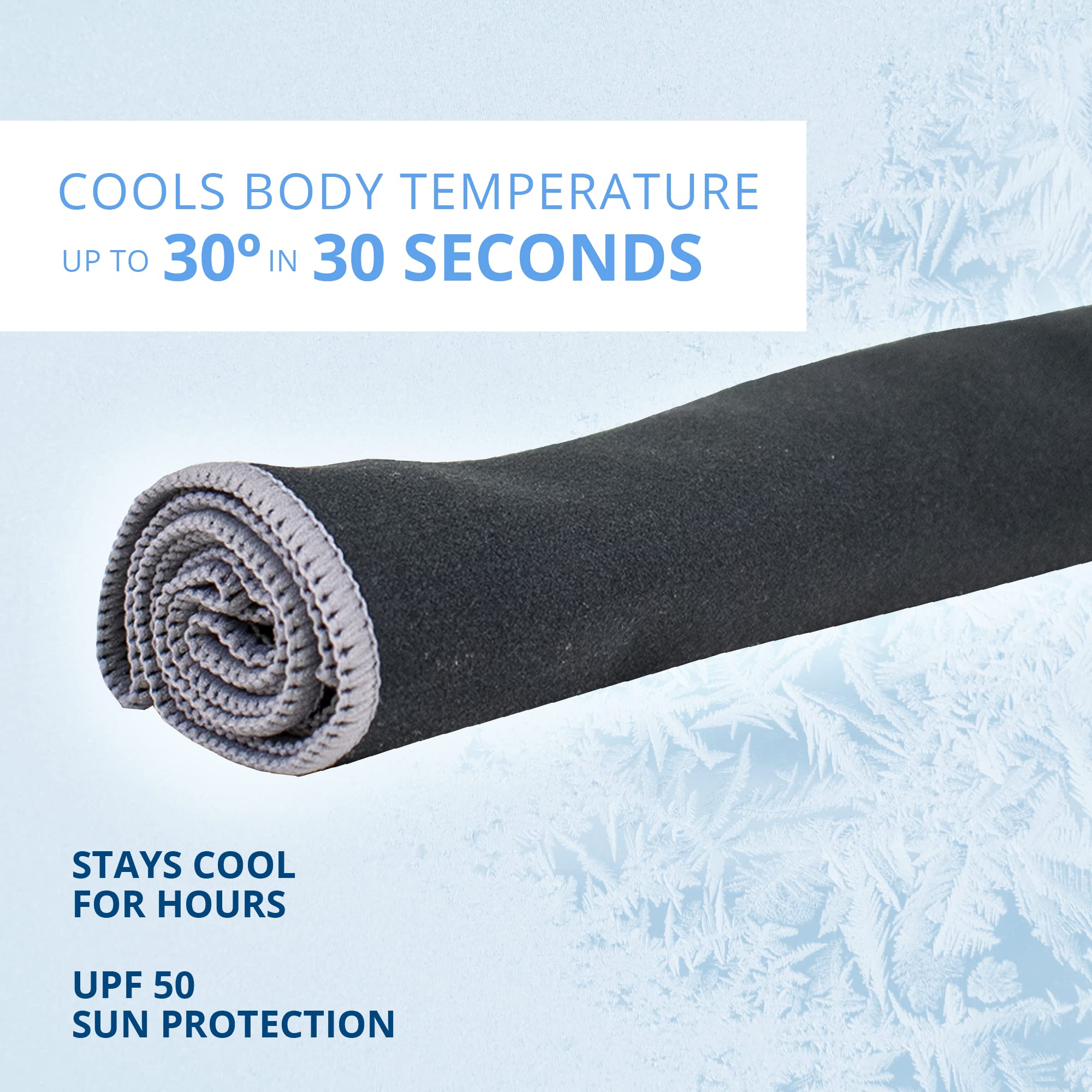 FROGG TOGGS Unisex Adult Chilly Pad Pro Soft Microfiber Instant Cooling Towel, Machine Washable, 33βx10.5β, Black, Standard US