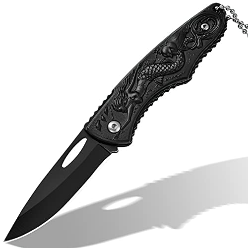 NC Folding Knife Black Stainless Steel Blade Black Handle, Tactical, EDC,Camping,Outdoor,Daily application,Pocket Knife