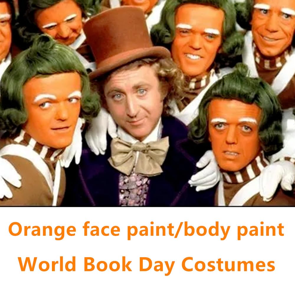 Go Ho Orange Face Paint Stick(0.85oz),Water Based Cream Orange Body Paint Washable,Liquid Concealer,Covers Oil-Free,Halloween Cosplay SFX Foundation Tiger Pumpkin Makeup