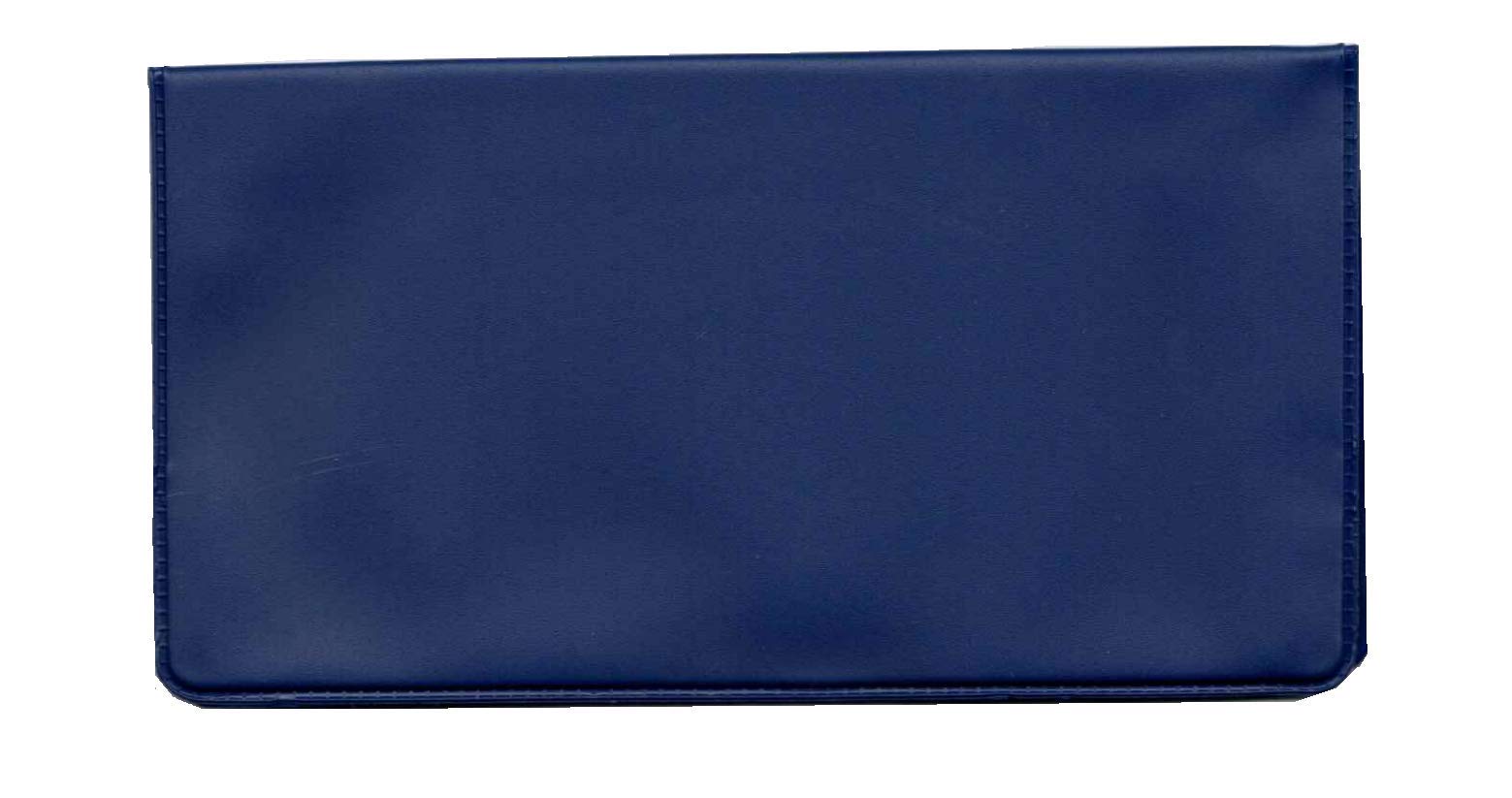 Easy Read Register Vinyl Checkbook Cover for Top Tear Personal Checks (Monaco Blue)