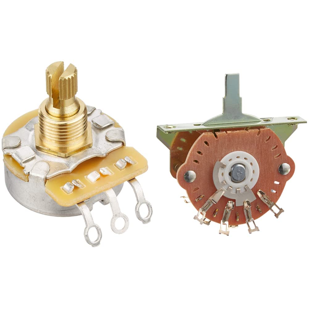 Fender 250k No-Load Split Shaft Potentiometer (Volume - Tone) & 5-Way Selector Switch