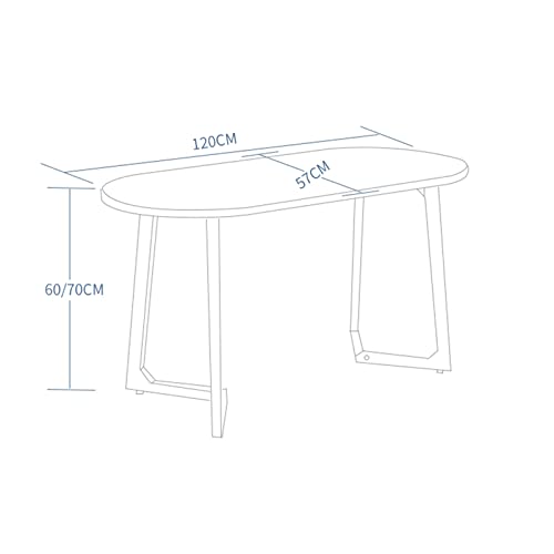 Large Dining Table, Solid Wood Kitchen Tables 120cm Oval Side Table with V-shaped Legs Sturdy Coffee Table for Cafe, Dining Room and Office, Easy Assemble(Size:120 * 57 * 60CM,Color:C)