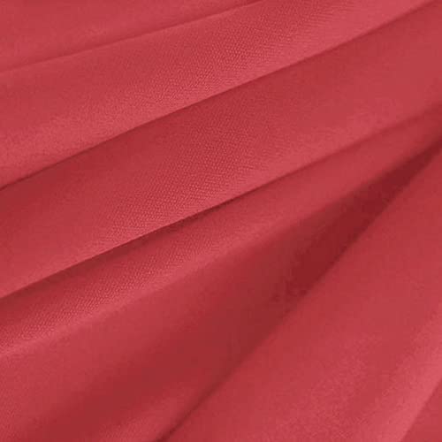 Texco Inc 60" Wide Solid Interlock Lining 100% Polyester Knit 2 Way Stretch/Apparel, Home/DIY Fabric, Party Decoration, Deep Coral 261 1 Yard