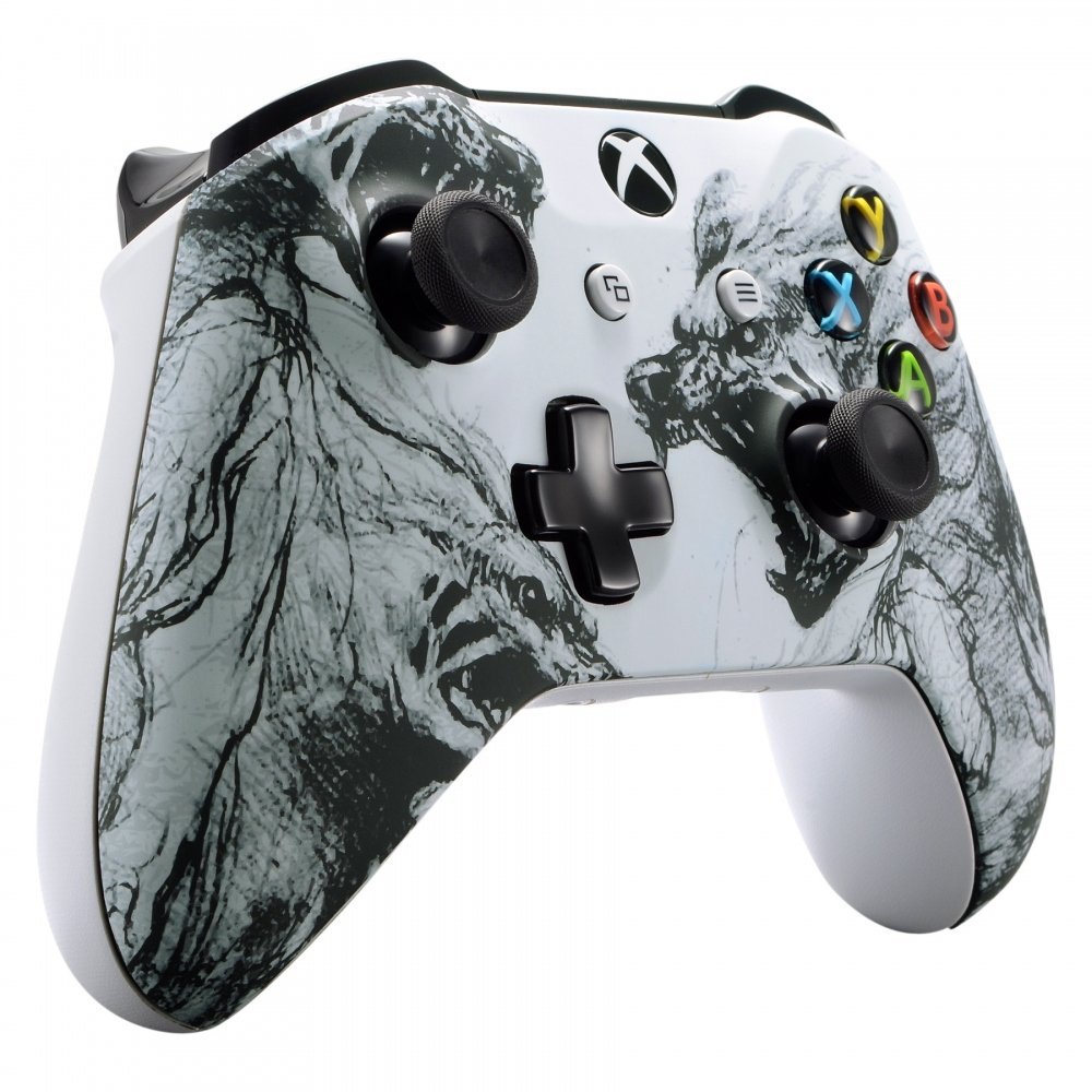 eXtremeRate Soft Touch Grip Wolf Soul Front Housing Shell Faceplate for Xbox One X S Controller Model 1708 - Controller NOT Included