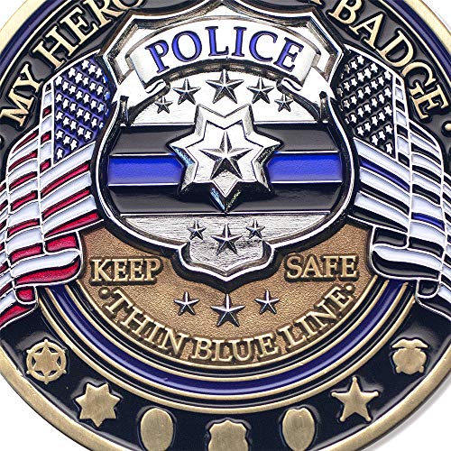 Law Enforcement Appreciation Challenge Coin · Police Officer Thank You Challenge Coin · Thin Blue Line Challenge Coin
