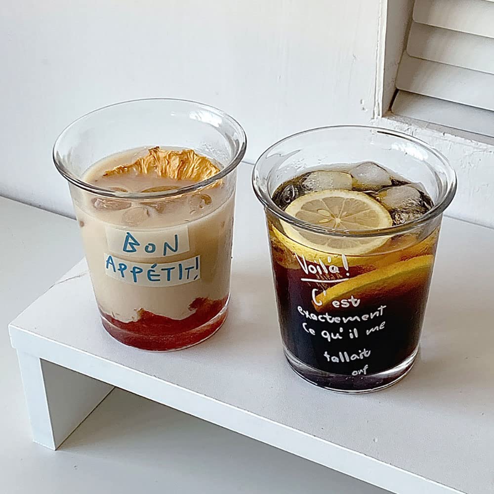 GIVSSES Coffee Cup - 11 oz Cute Beer Cups - Coffee Mug - Clear Iced Coffee Cup - Beer Cup - Iced Coffee Glass Cups - Coffee Bar Accessories