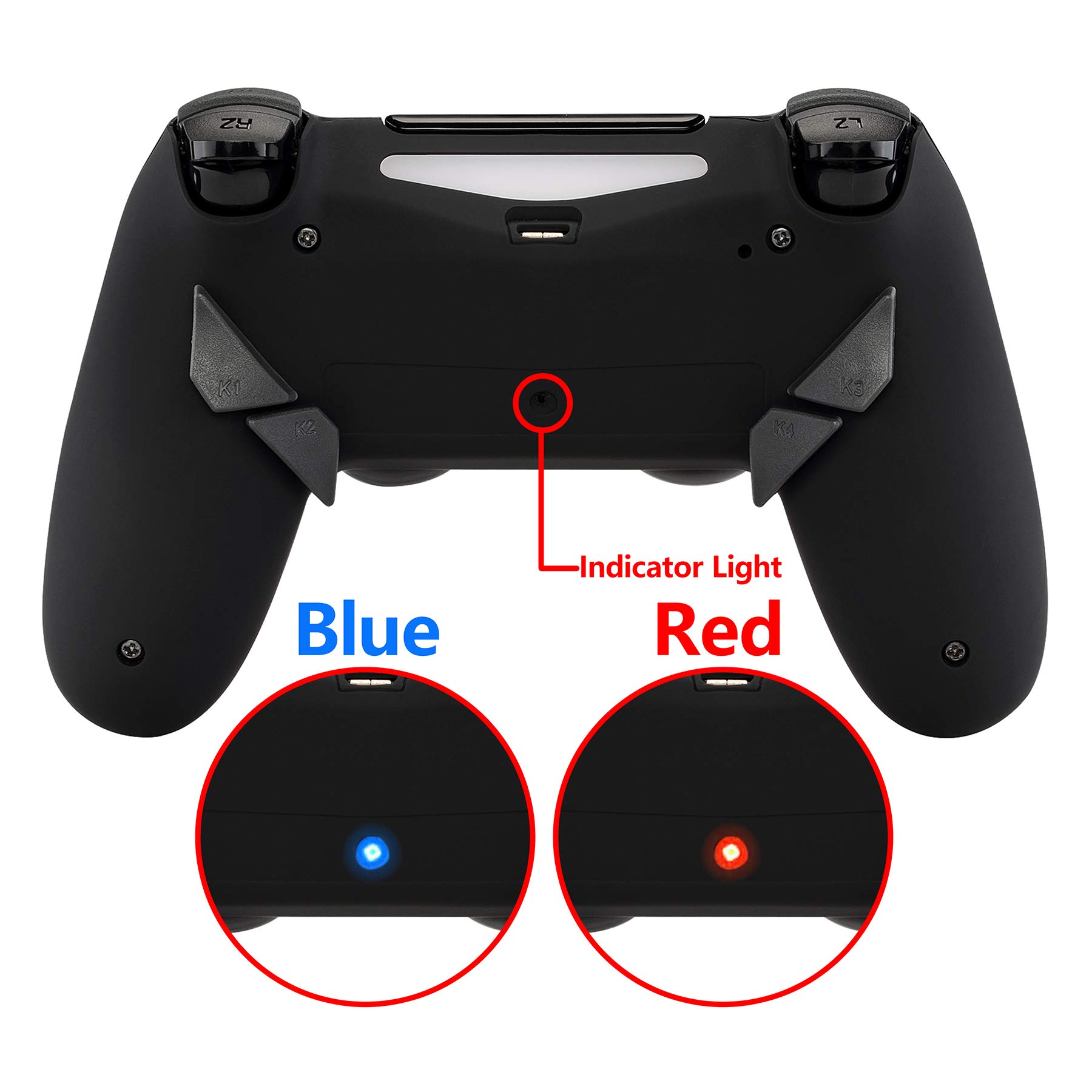 eXtremeRate Soft Touch Black Dawn Programable Remap Kit for PS4 Controller with Upgrade Board & Redesigned Back Shell & 4 Back Buttons - Compatible with JDM-040/050/055 - Controller NOT Included