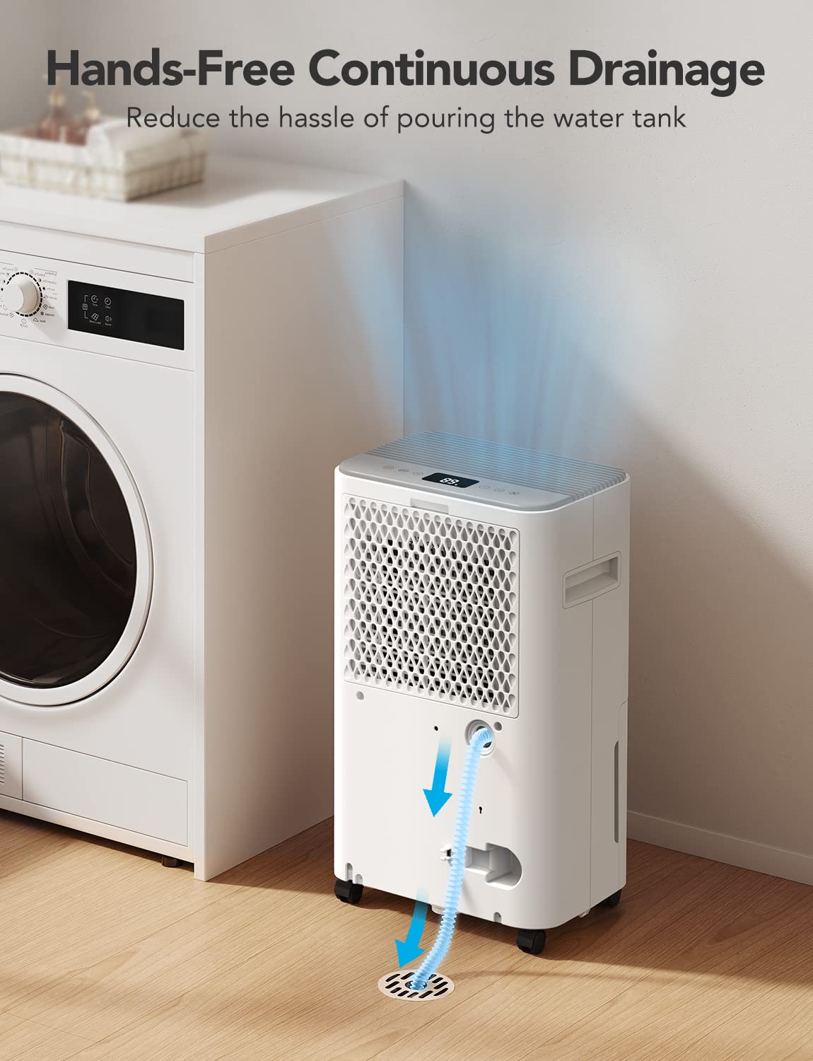 GoveeLife Smart Dehumidifier for Basement Upgraded, Max 50 Pint Energy Star Certified WIFI with Drain Hose Continuous Drainage, Remote Control Dehumidifiers Home, Bathroom, Closet