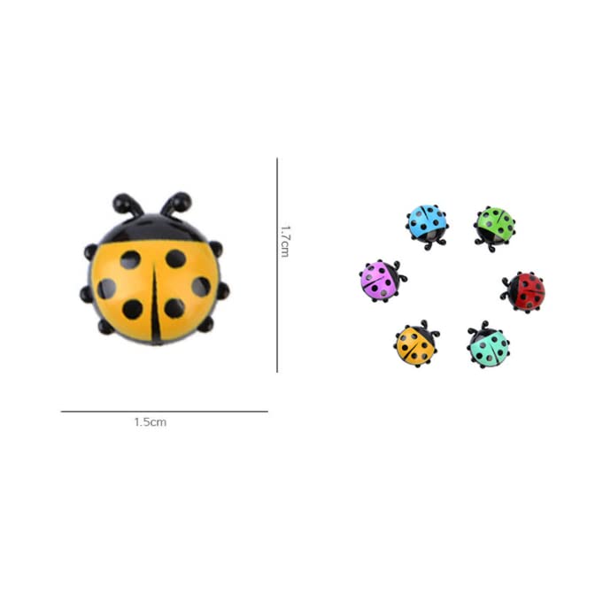 HLLMX 12 PCS Cute Ladybug Refrigerator Magnets Kitchen Magnets Office Magnets for Kitchen School Classroom, Locker Magnets for Kids Boys Girls, Home Decoration Photos