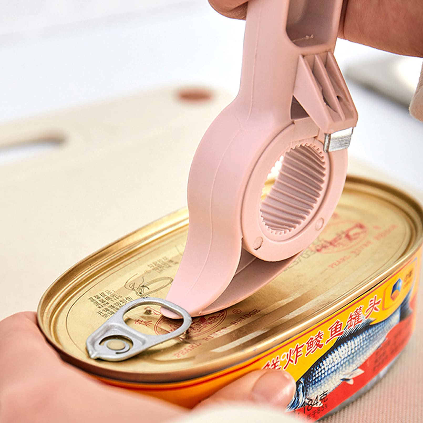 Jar Opener, 4 in 1 Multi Function Can Opener Bottle, Multi Kitchen Tool for Jelly Jars, Wine, Beer and other, Bottle Opener to Protect the Nail Use for Children, Women, Elderly (Purple)