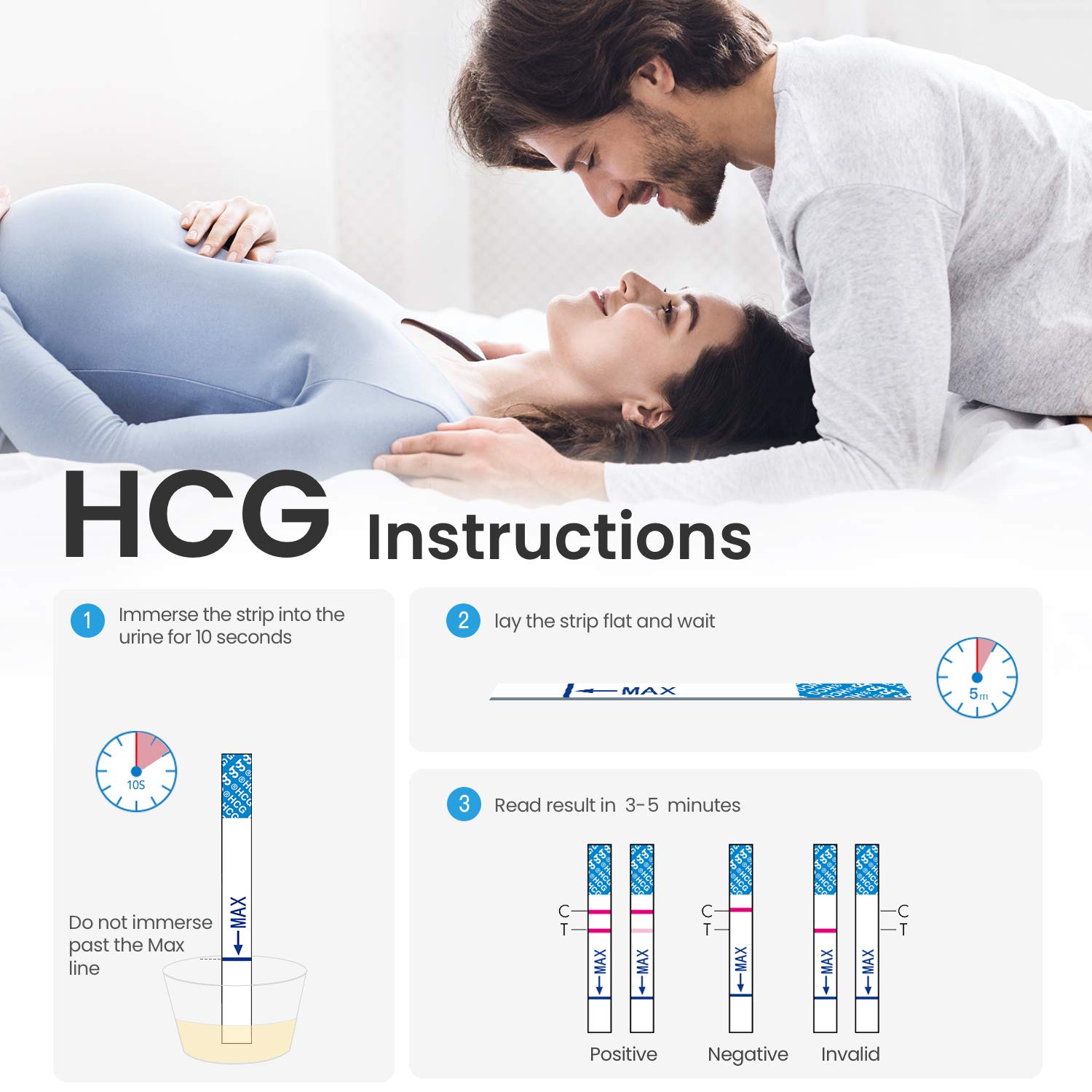 femometer 50 Ovulation Test Strips and 20 Pregnancy Test Strips Combo kit, Sensitive Fertility Predictor Testing Kits with Accurate Results, 70 PCS