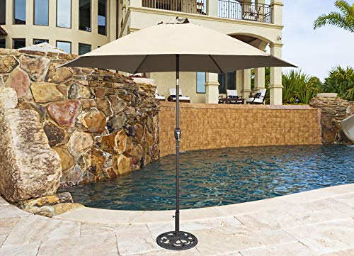 Tropishade 9 ft Bronze Aluminum Patio Umbrella with Beige Polyester Cover (Base not included)