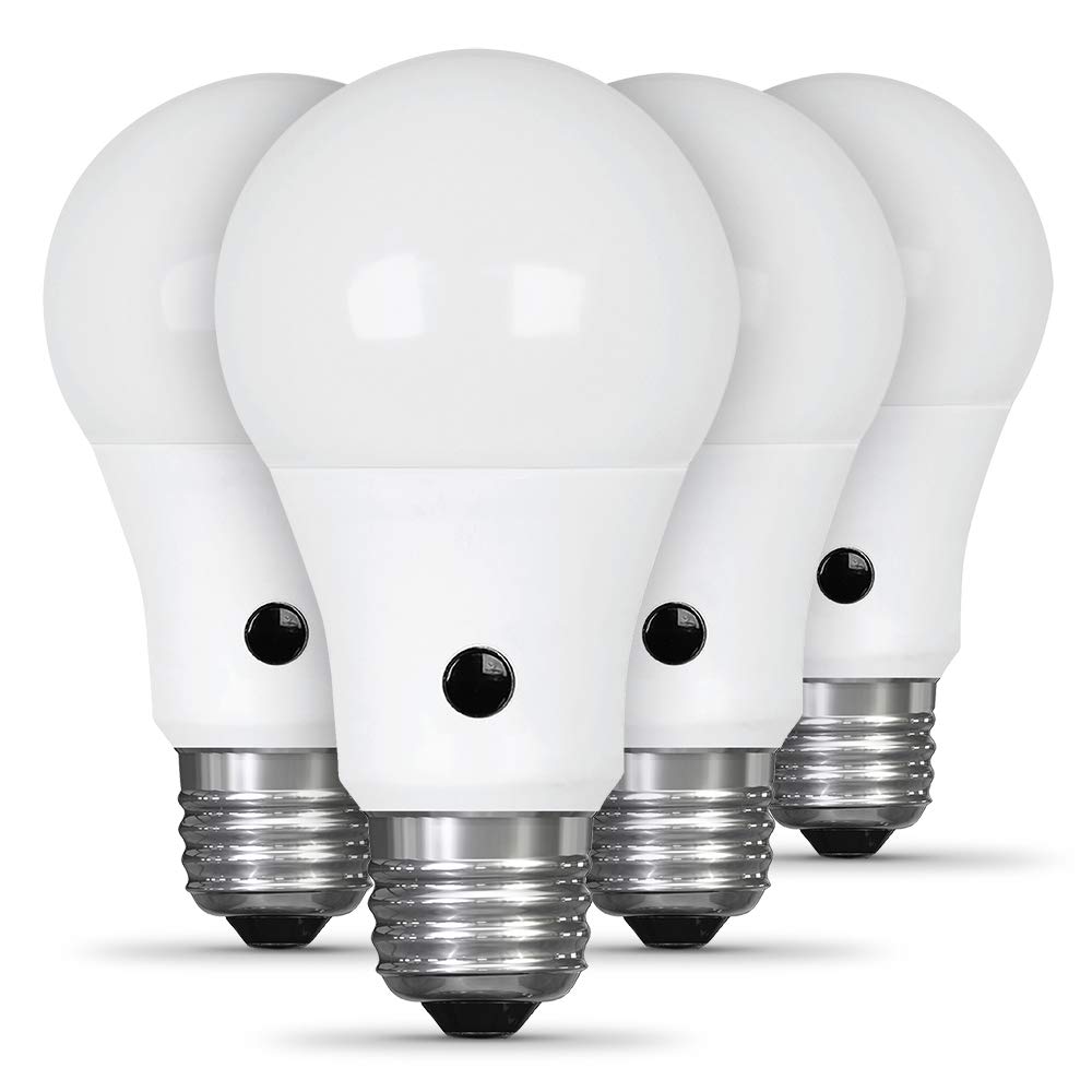 Feit Electric LED A19 with an E26 Medium Base Light Bulb - 60W Equivalent - 15 Year Life - 800 Lumen - 2700K Soft White, 4-Pack