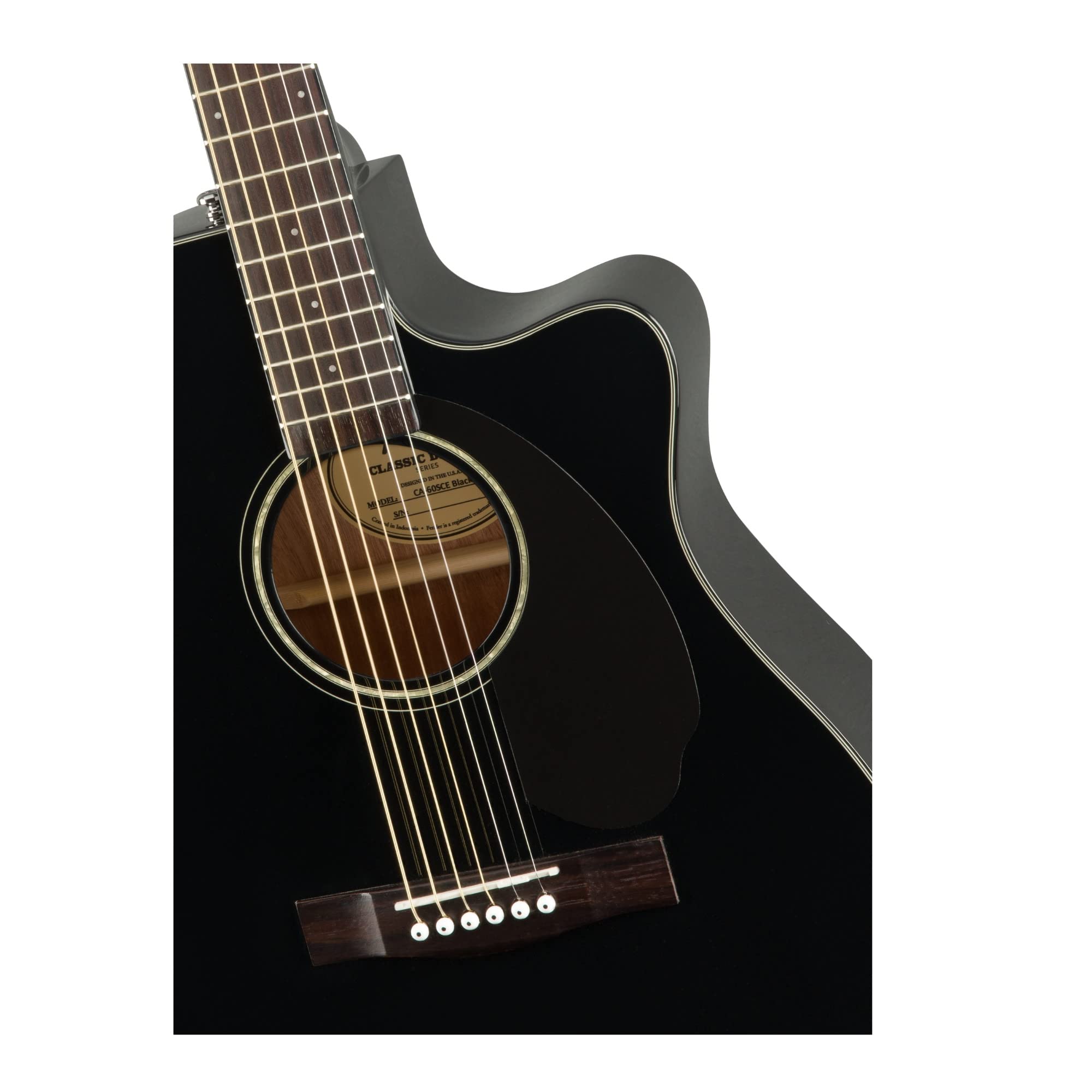 Fender CC-60SCE Concert Cutaway Acoustic Guitar, with 2-Year Warranty, Black