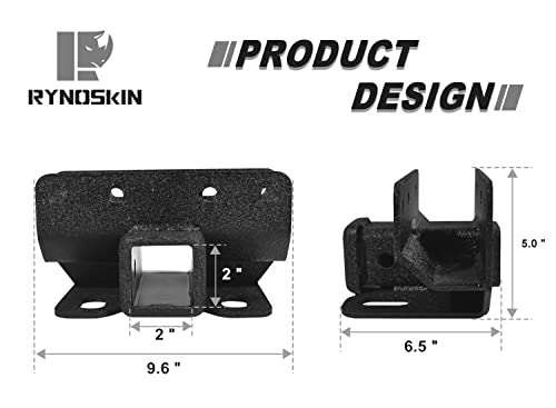 RYNOSKIN Trailer Tow Hitch Receiver Fit 2021-2023 Ford Bronco 2 Door & 4 Door Class 3 Rear Trailer Hitch with 2" Square Receiver Heavy Textured Black