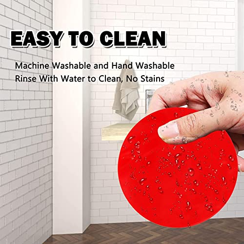 KeLoNg Rubber Jar Opener Gripper Pad, Multi-purpose Bottle Lid Opener for Weak Hands, Solid Color Round Kitchen Table Coaster Trivet Mat, Washable & Durable, Red
