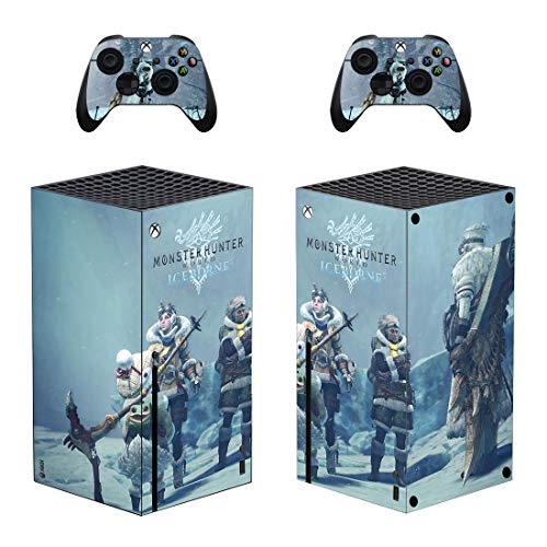 FELIPE SEIJI KUBA Xbox Series X Skin Set Vinyl Decal Skin Stickers Protective for Xbox Series X Console Kinect 2 Controllers - Ice Born