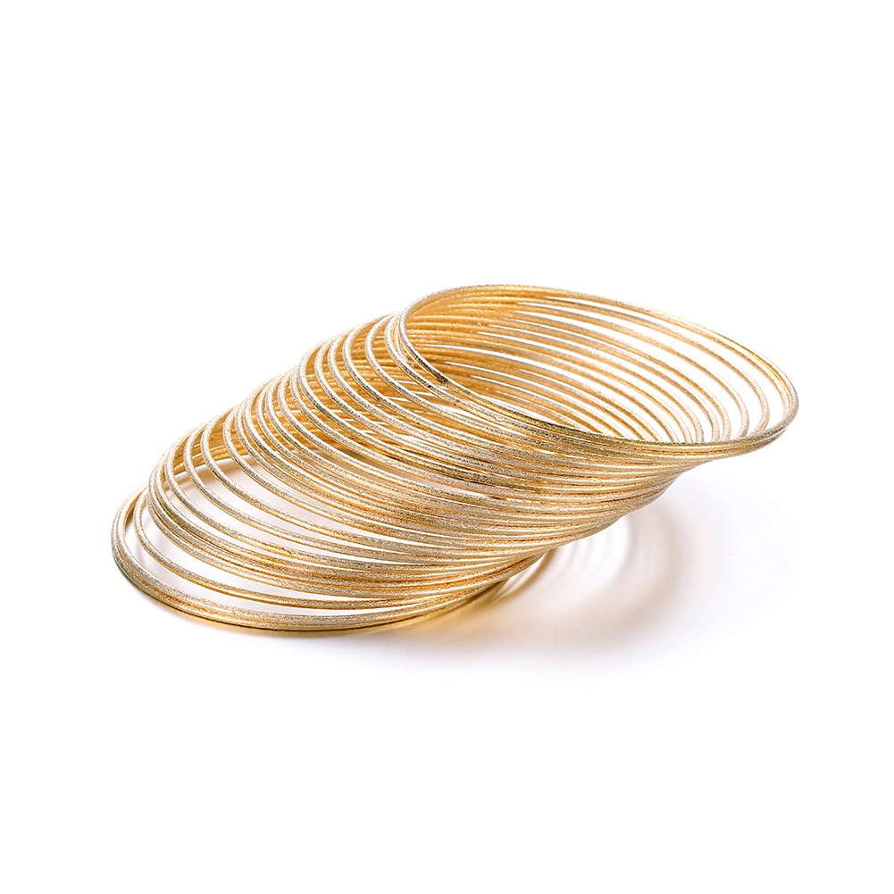 Ensoul Rose Gold Color Spiral Metal Wire Bracelets & Bangles For Women