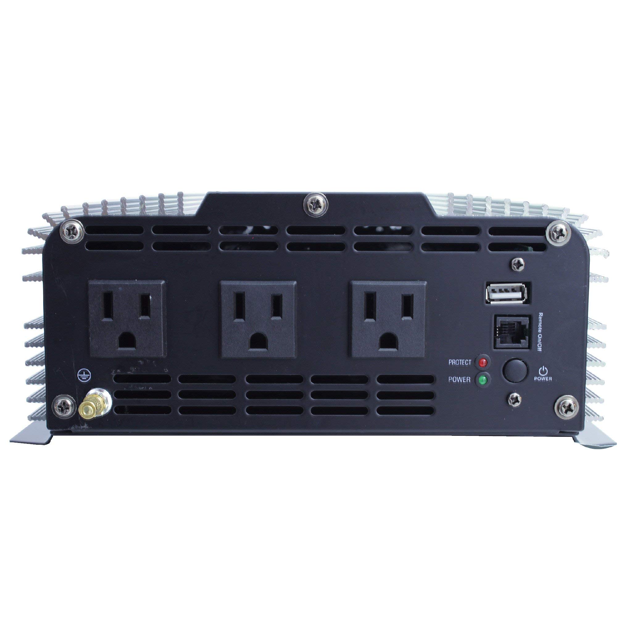 GoWISE Power PS1004 3000W Continuous 6000W Surge Peak Power Pure Sine Wave Inverter with Starter Cables and 4 Output Sockets (Renewed)
