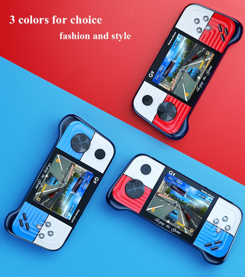 KJArrow Handheld Games for Kids Video Game Player with Built-in Games, Mini Game Console 3.0 Inch LCD Screen1020mAh Battery, Gift for Children Support 2 Players and TV