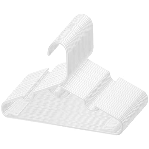 trusir Kids Hangers 60 Pack - 11.5 Inch Toddler Hangers for Closet - Infant for Closet Baby Clothes - White Hangers for Closet - Ideal for Kids Standard Use (White,60Pack)