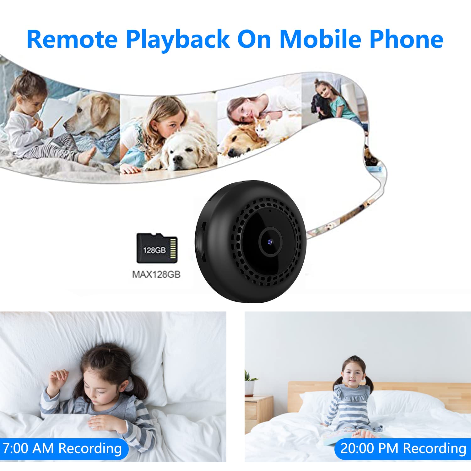 Mini Home Security Camera,4K HD Mini Wireless Camera,Security Cam with Wide Angle Lens,Full HD Nanny Cam,Micro Surveillance Camera with Night Vision&Motion Detection ty-03