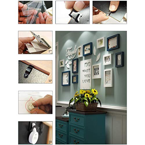 FZZDP Photo Wall Photo Wall Decoration Wall Photo Frame Combination Punch-Free Personality Background Wall Net Red Living Room Wall Clock (Color : D)