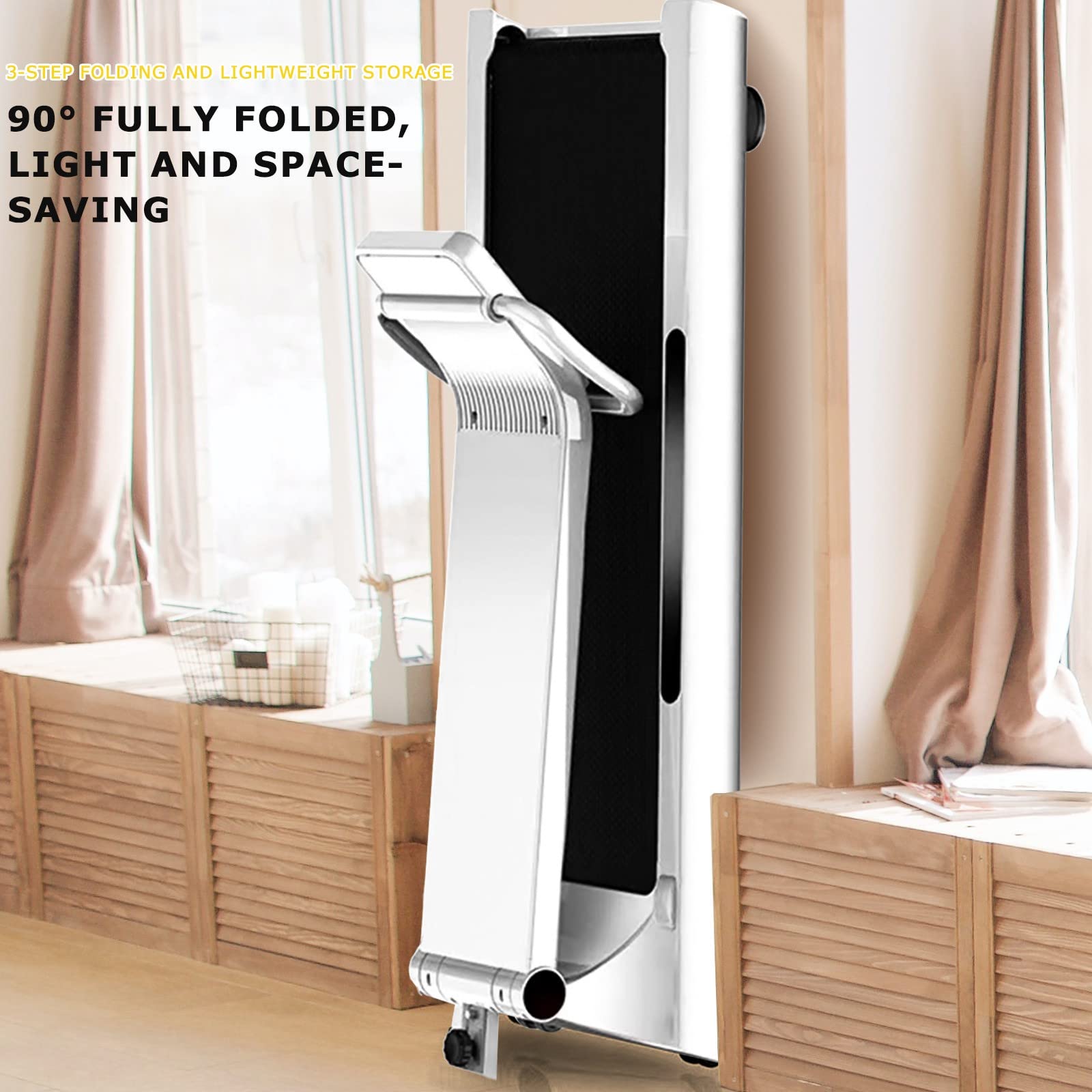 Folding Electric Treadmill 2.5HP LCD display Motorized Running Treadmill with Speakers Bluetooth, Load-bearing 500lbs