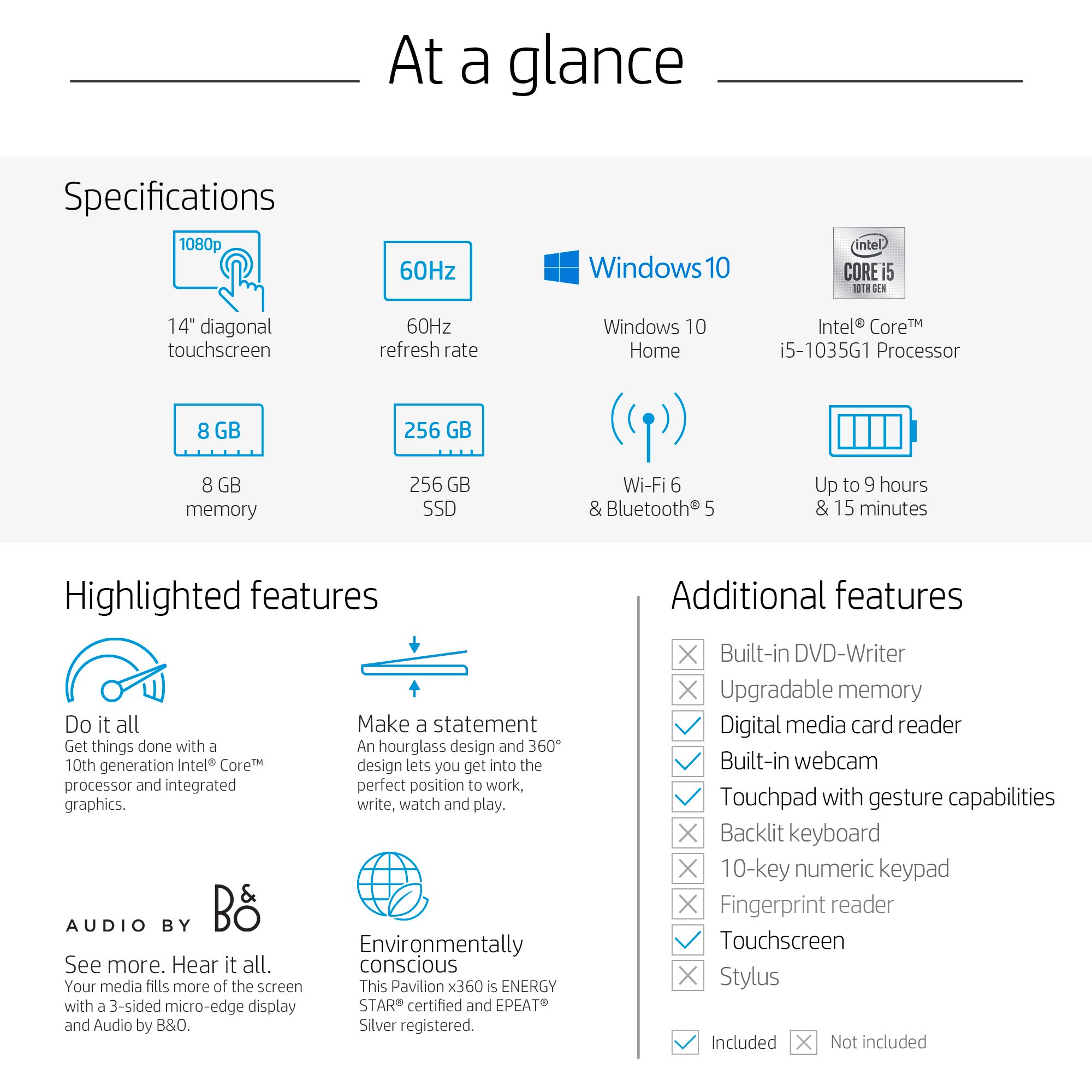HP Pavilion 14" FHD IPS Touch Screen Student and Family Laptop, Intel Core i5-1035G1, WiFi 6, Google Classroom, 32GB DDR4 RAM, 1024GB SSD, Bundle with Stylus Pen, Windows 10, Cloud Blue