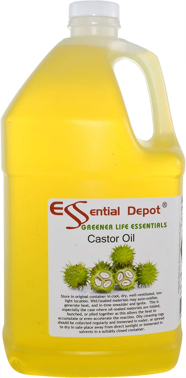 Essential Depot Castor Oil -1 Gallon - 128 oz - safety sealed HDPE container with resealable cap