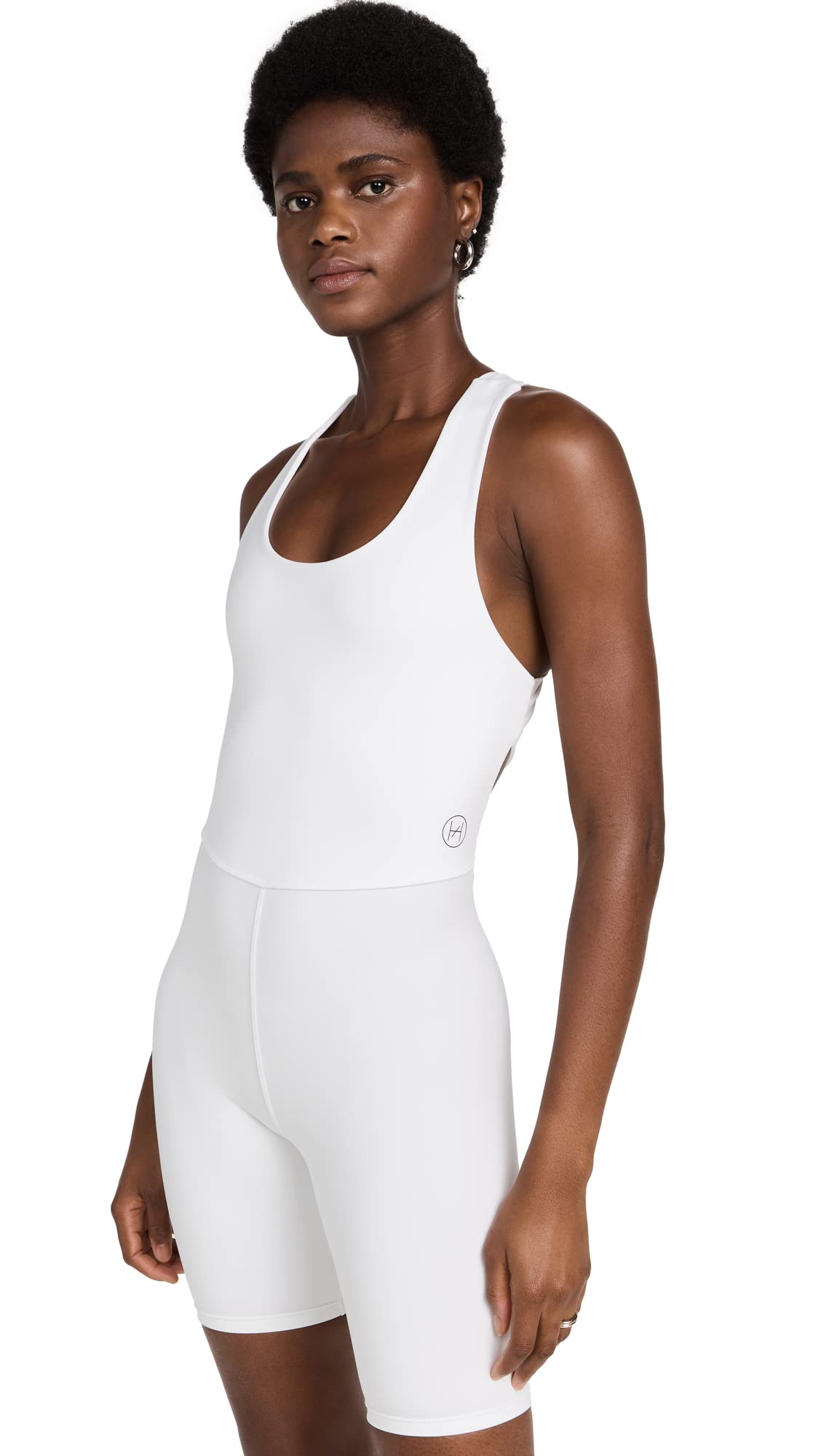 HÉROS Women's The Short Unitard, White, XS